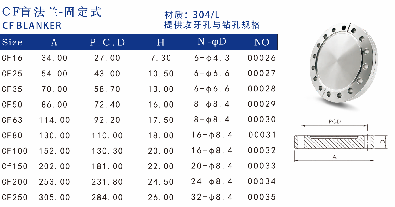 CF盲法兰-固定式 - 温州宏企来流体设备有限公司